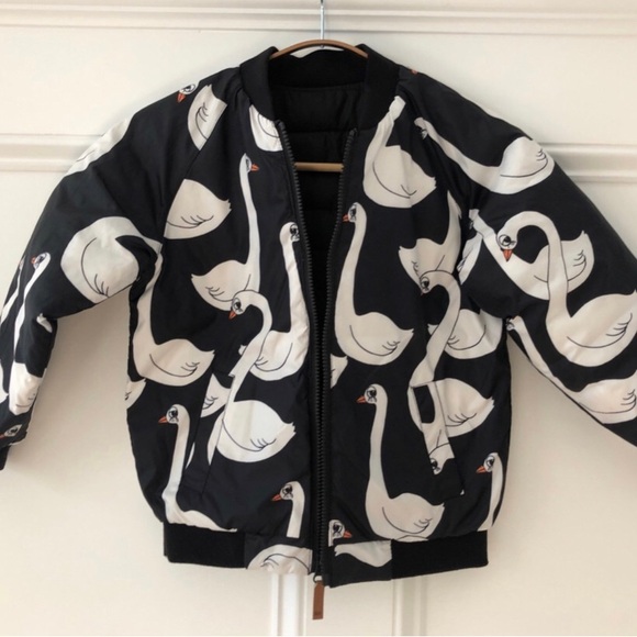 Mini Rodini | Jackets & Coats | Mini Rodini Swan Reversible Bomber ...